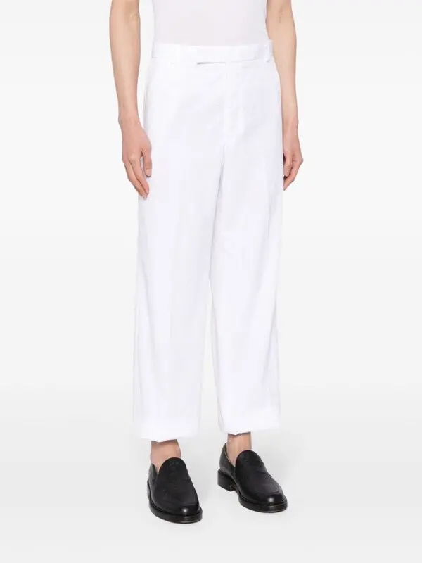 Thom Browne Pressed-crease Trousers - White