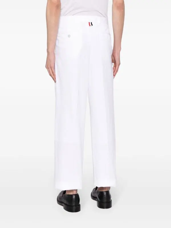 Thom Browne Pressed-crease Trousers - White