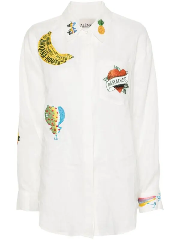 ALEMAIS X Alan Berry Rhys Clam Patch Linen Shirt