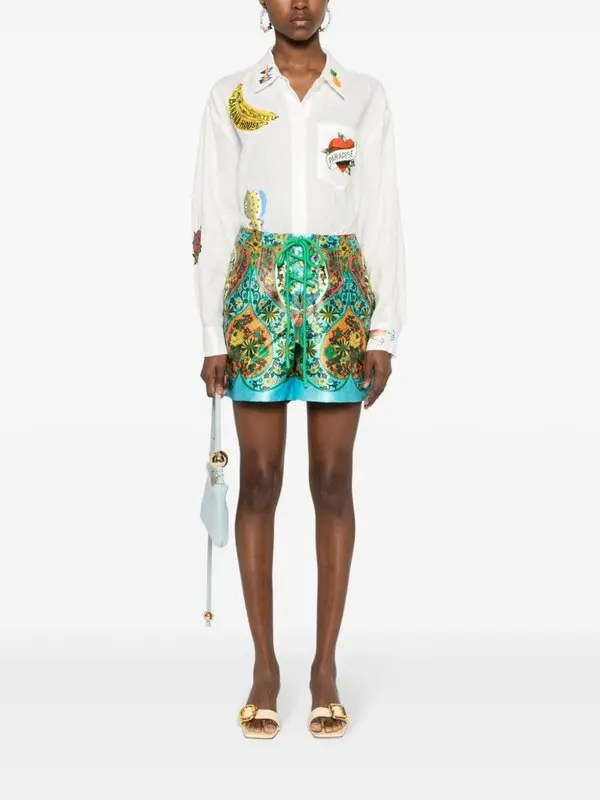 ALEMAIS X Alan Berry Rhys Clam Patch Linen Shirt