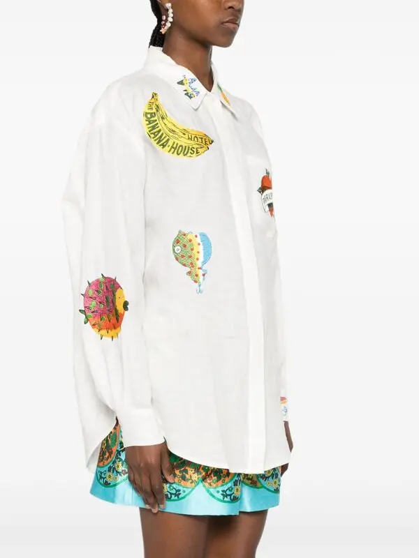 ALEMAIS X Alan Berry Rhys Clam Patch Linen Shirt