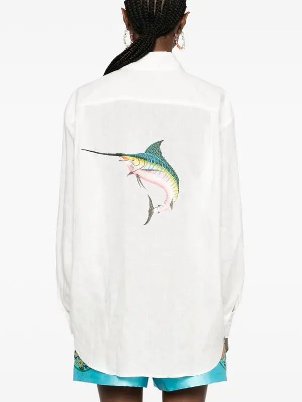 ALEMAIS X Alan Berry Rhys Clam Patch Linen Shirt