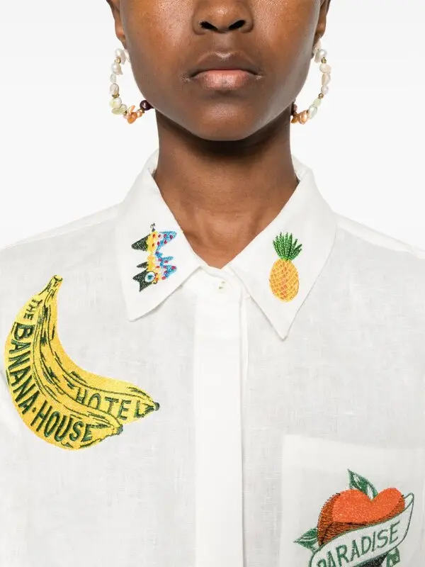 ALEMAIS X Alan Berry Rhys Clam Patch Linen Shirt
