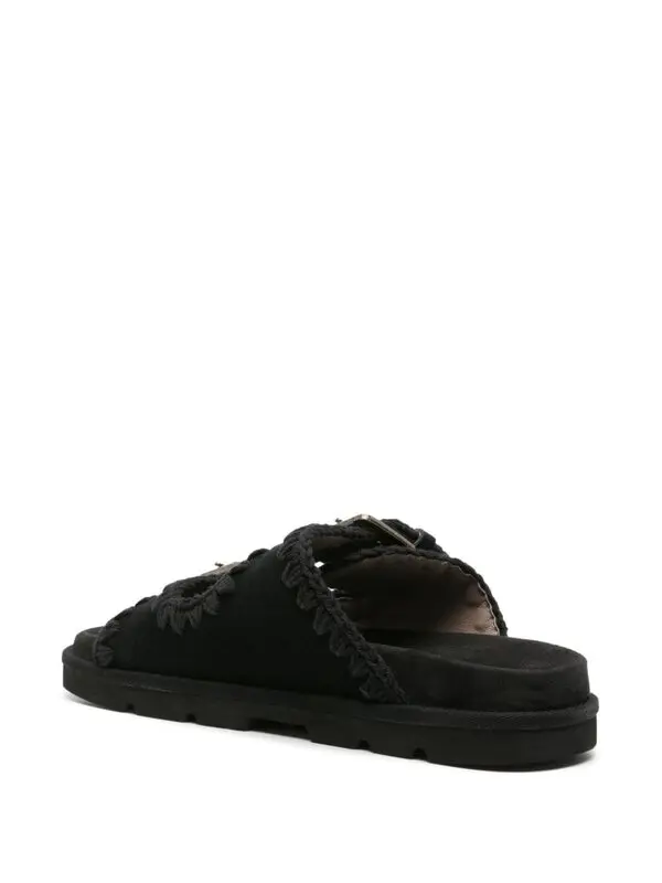 Mou Bio Suede Sandals - Black