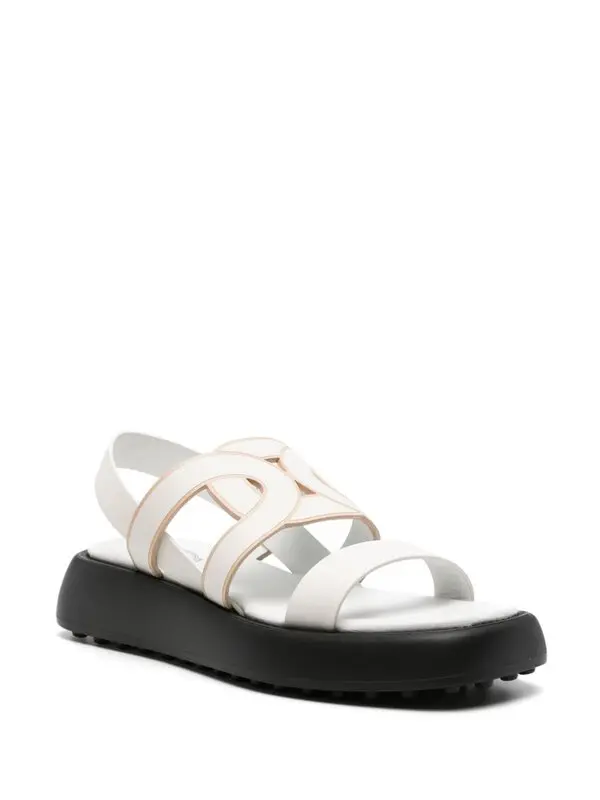 TOD'S Cut-out Leather Sandals - White