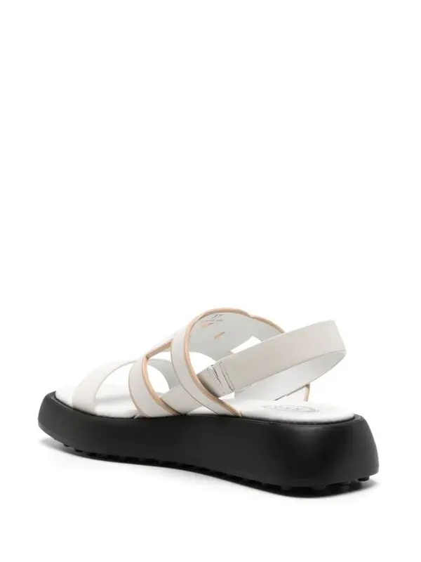 TOD'S Cut-out Leather Sandals - White