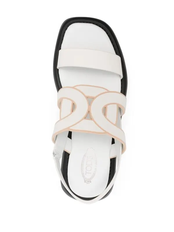 TOD'S Cut-out Leather Sandals - White