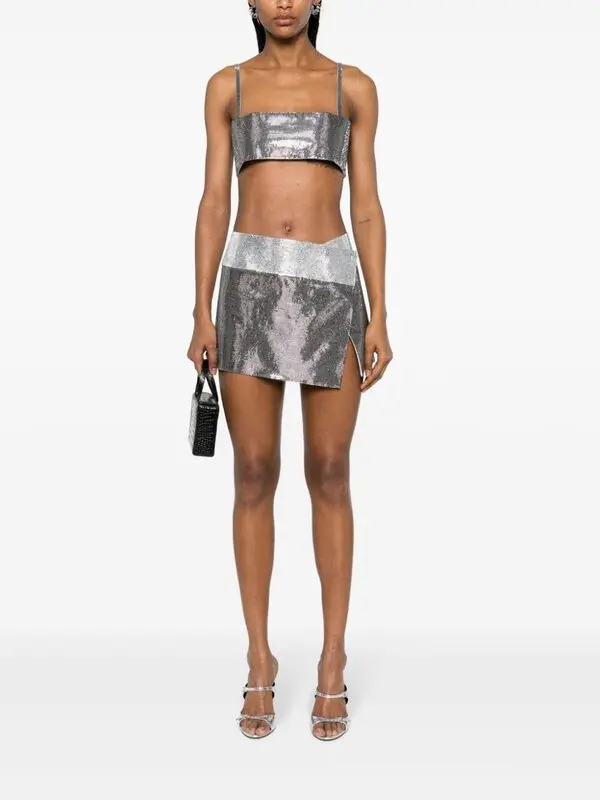 NUE Rhinestone Embellished Mini Skirt