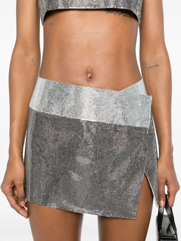 NUE Rhinestone Embellished Mini Skirt