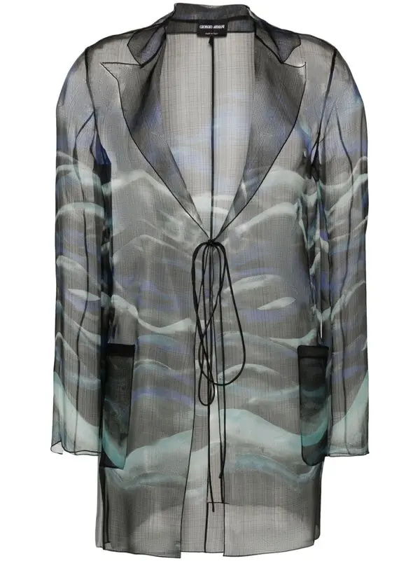 Giorgio Armani Abstract-print Silk Blouse