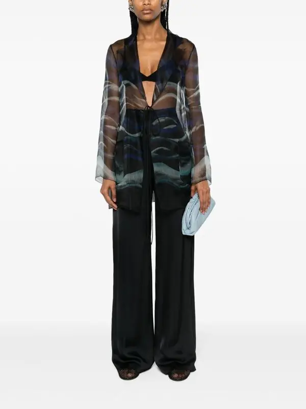 Giorgio Armani Abstract-print Silk Blouse