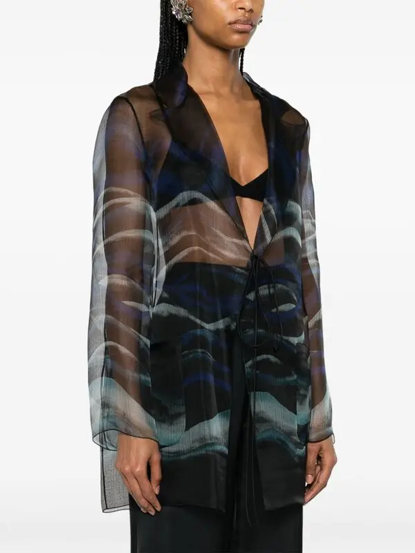 Giorgio Armani Abstract-print Silk Blouse