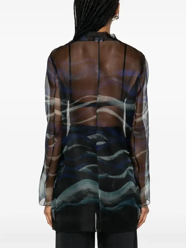 Giorgio Armani Abstract-print Silk Blouse