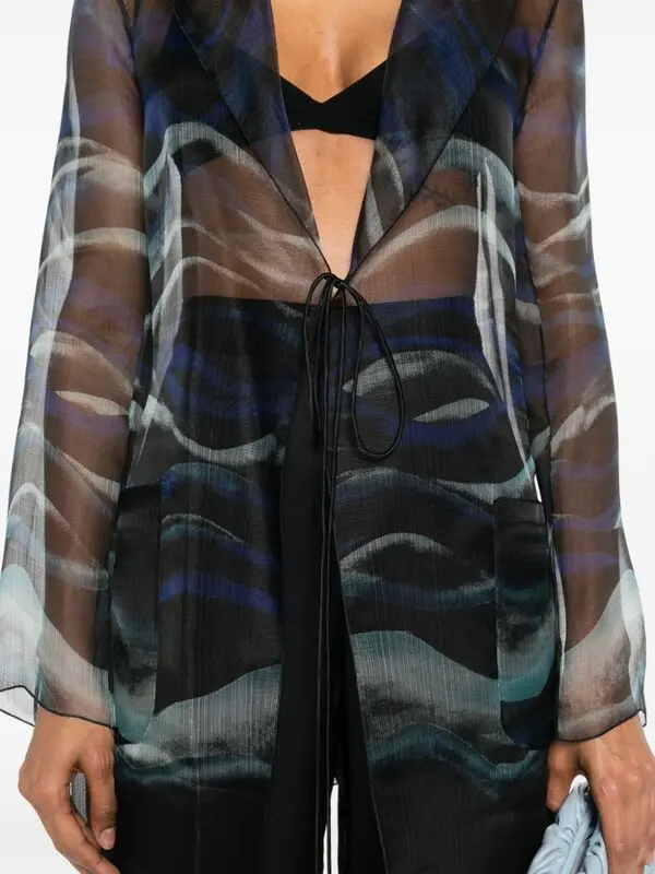 Giorgio Armani Abstract-print Silk Blouse
