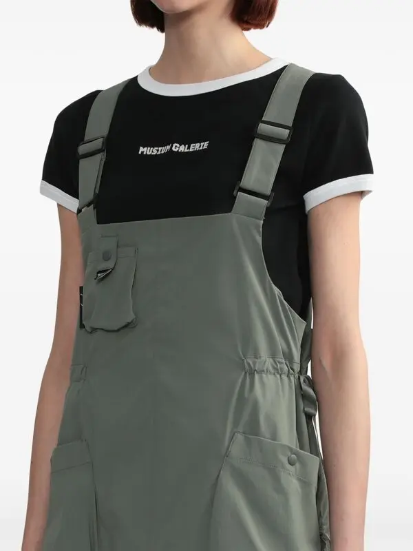 grey dungaree dress Micro Flower Printed Grey Rayon Dungaree Dress – Shinisha