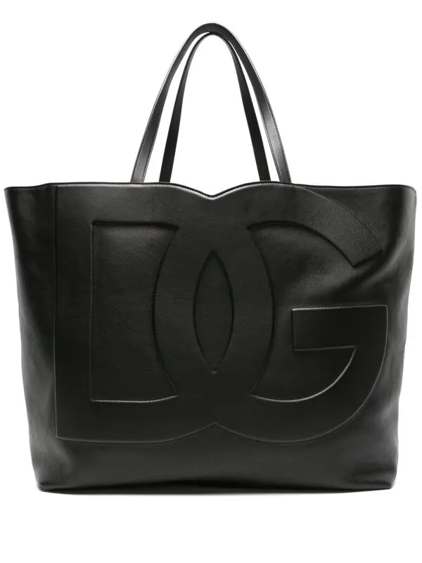 Dolce & Gabbana Dg Logo Leather Tote - Black