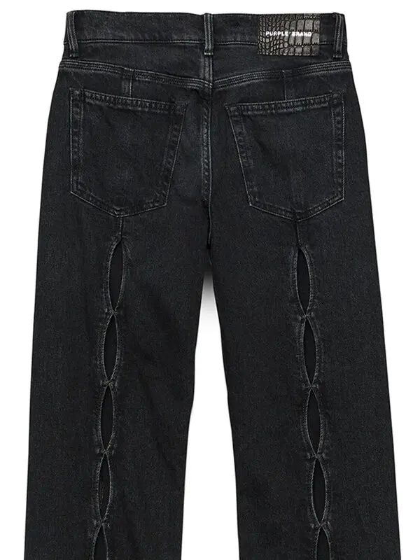 PURPLE BRAND Cut-out Flared Jeans - Black