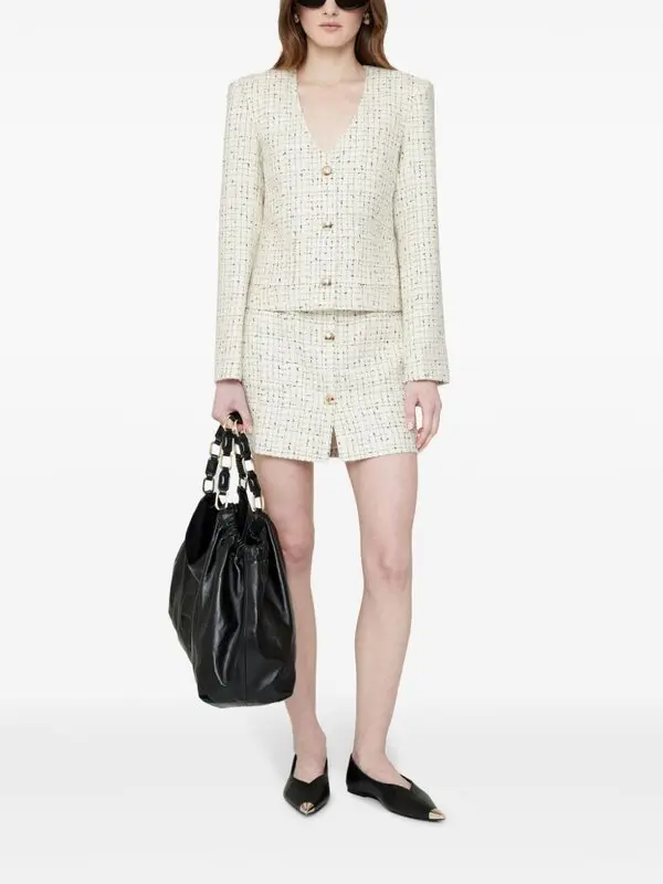 ANINE BING Mateo Tweed Miniskirt