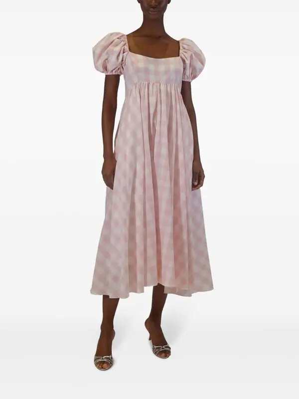 Azeeza Rory Gingham Midi Dress - Pink