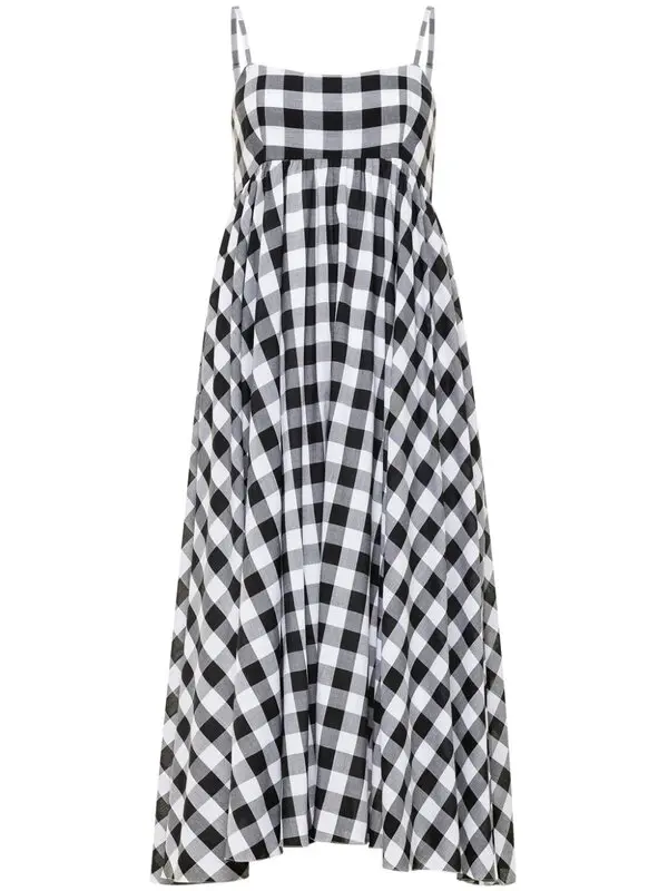 Azeeza Rachel Gingham Midi Dress - Black