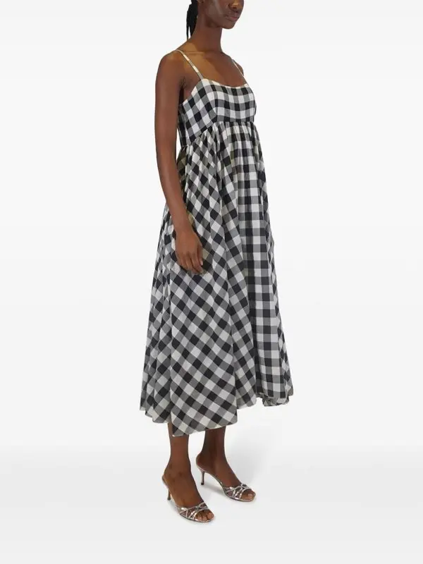Azeeza Rachel Gingham Midi Dress - Black