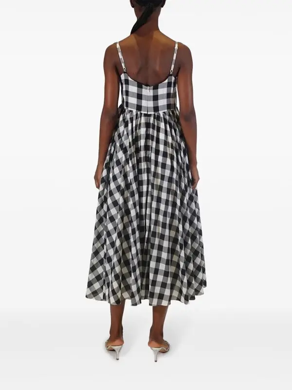 Azeeza Rachel Gingham Midi Dress - Black