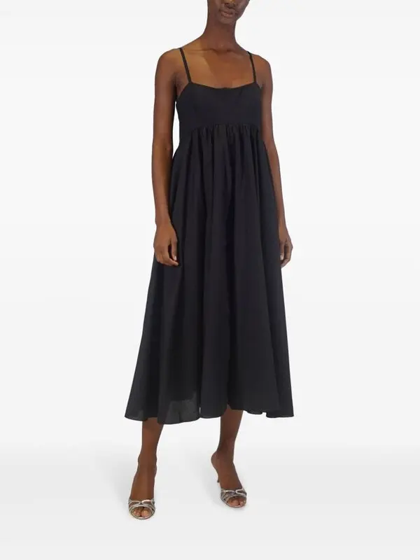 Azeeza Rachel Poplin Midi Dress - Black