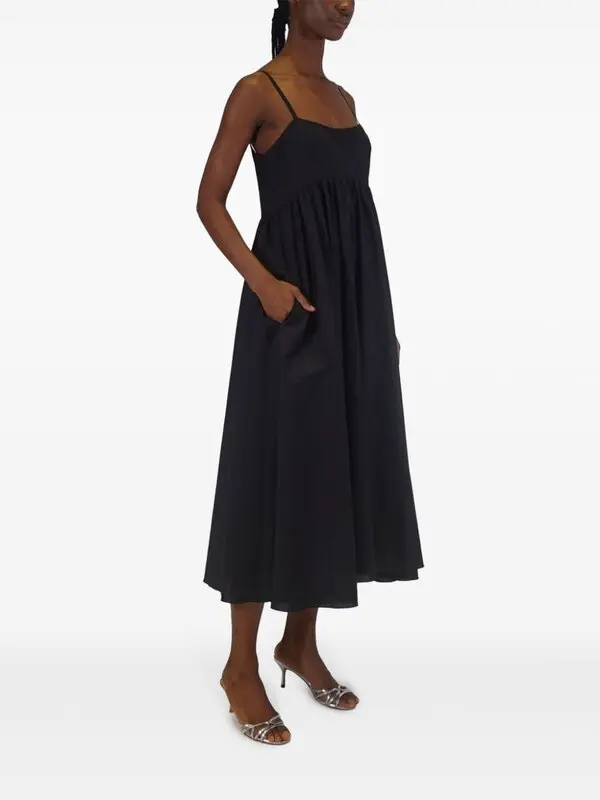 Azeeza Rachel Poplin Midi Dress - Black