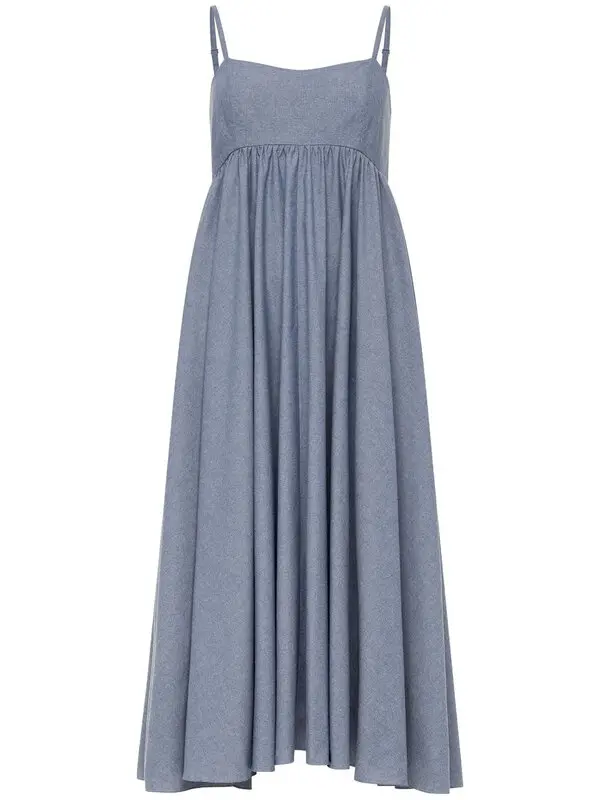 Azeeza Rachel Chambray Midi Dress - Blue