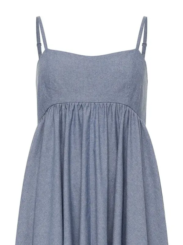 Azeeza Rachel Chambray Midi Dress - Blue