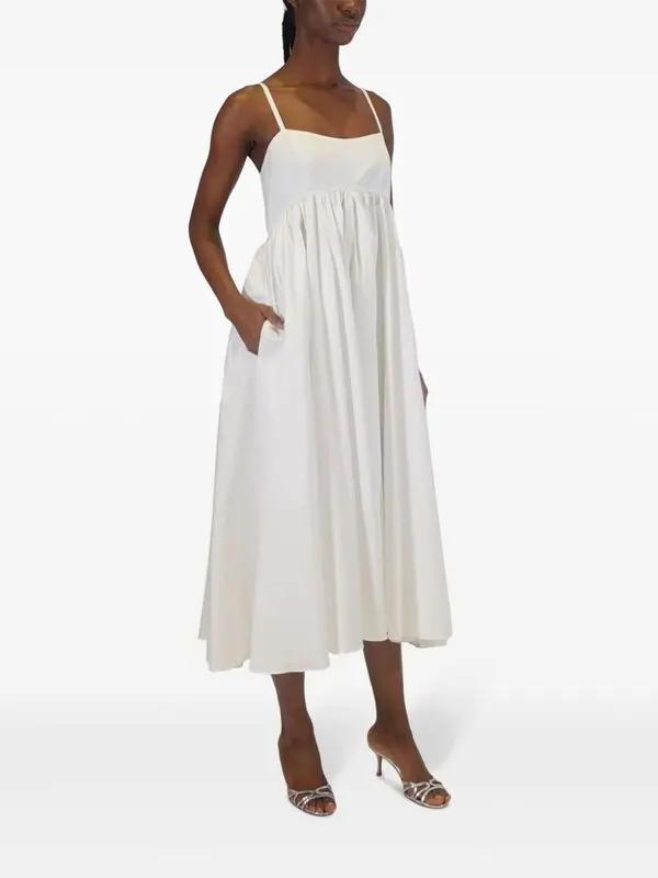 Azeeza Rachel Poplin Midi Dress - White