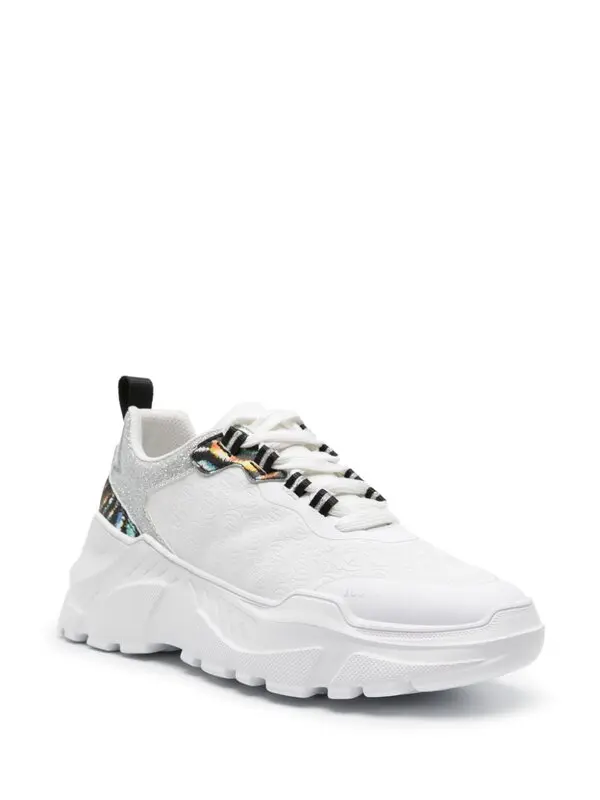 Just Cavalli Monogram Panelled Chunky Sneakers - White
