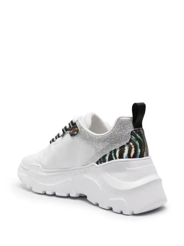 Just Cavalli Monogram Panelled Chunky Sneakers - White