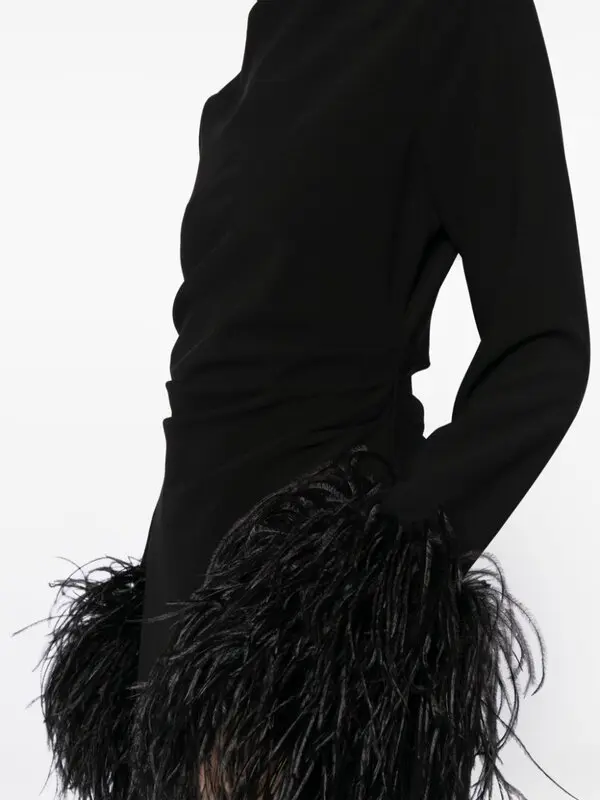Rachel Gilbert Reina Feather-detail Midi Dress