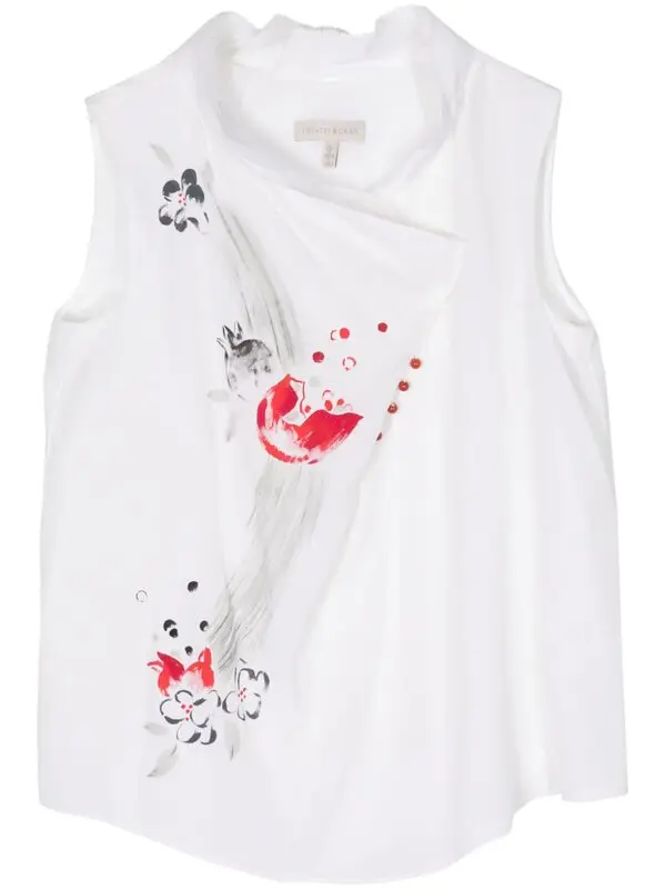 Shiatzy Chen Floral-print Vest - White