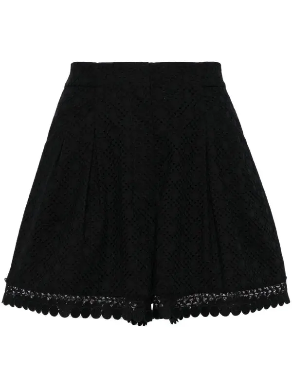 Shiatzy Chen Openwork Shorts - Black