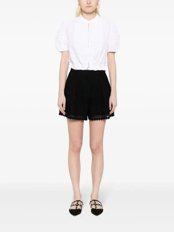 Shiatzy Chen Openwork Shorts - Black