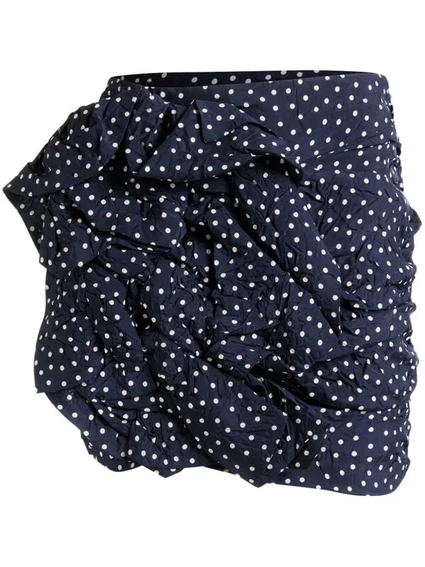 Bally Polka-dot Ruched Mini Skirt