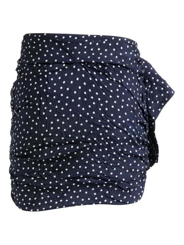 Bally Polka-dot Ruched Mini Skirt
