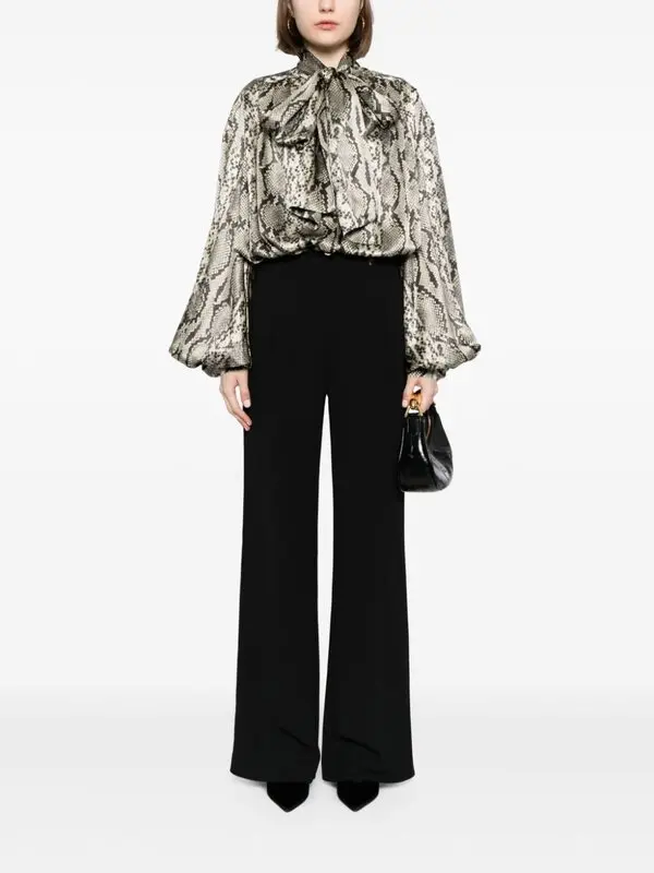 Balmain Snakeskin-print Silk Blouse