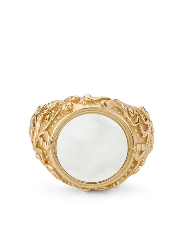 Emanuele Bicocchi Arabesque Engraved Sovereign Ring - Gold