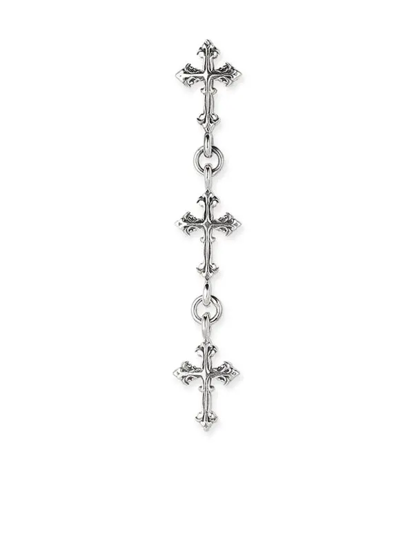 Emanuele Bicocchi Avelli Cross Drop Earring - Silver
