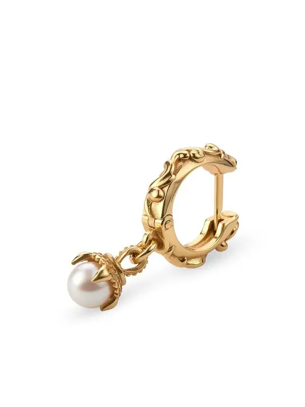 Emanuele Bicocchi Pearl-pendant Single Hoop Earring - Gold