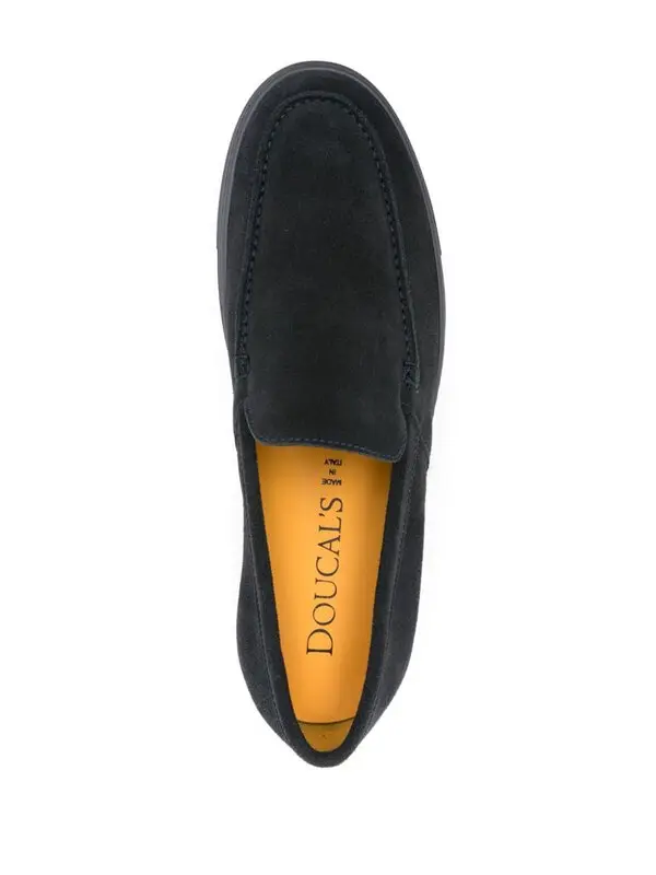 DOUCAL'S Round-toe Suede Loafers - Blue