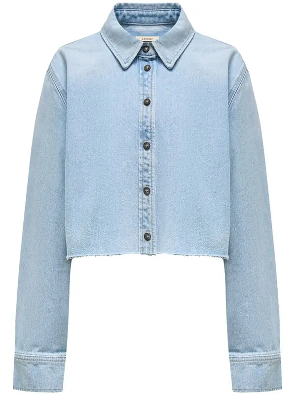 12 STOREEZ Cropped Organic-cotton Denim Shirt