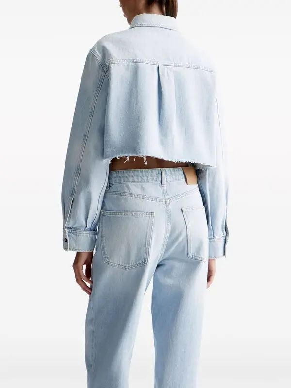 12 STOREEZ Cropped Organic-cotton Denim Shirt