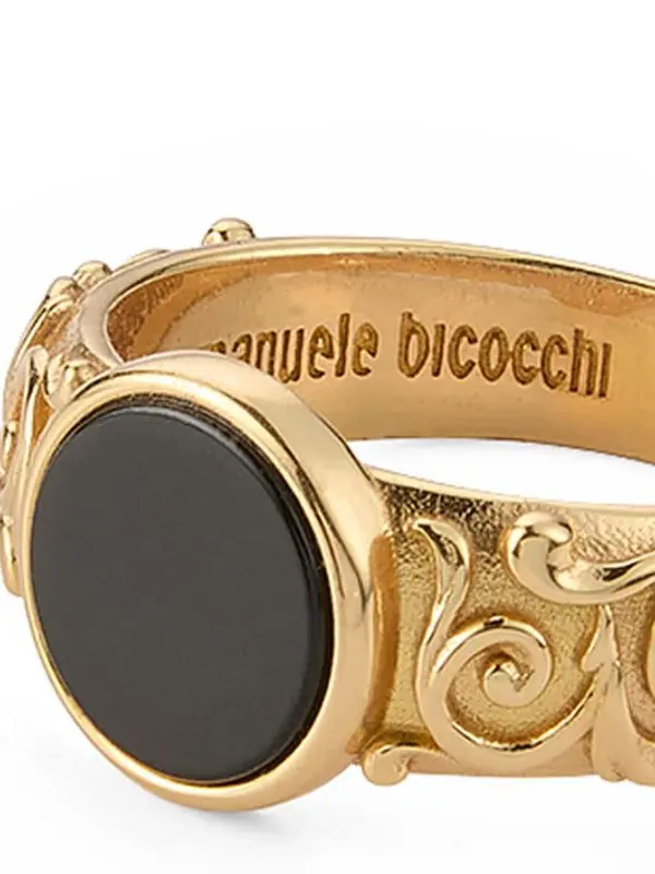 Emanuele Bicocchi Arabesque Engraved Chevalier Ring - Gold