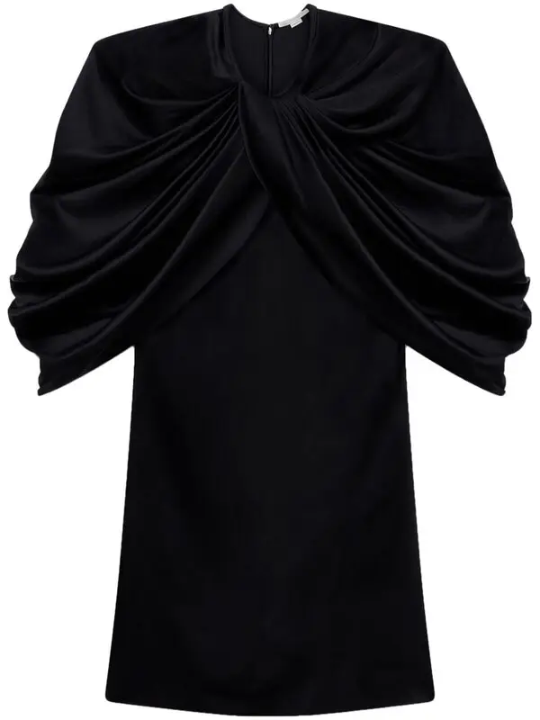 Stella McCartney Draped Satin Mini Dress - Black