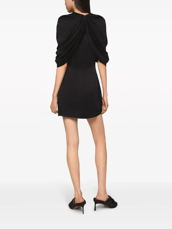 Stella McCartney Draped Satin Mini Dress - Black