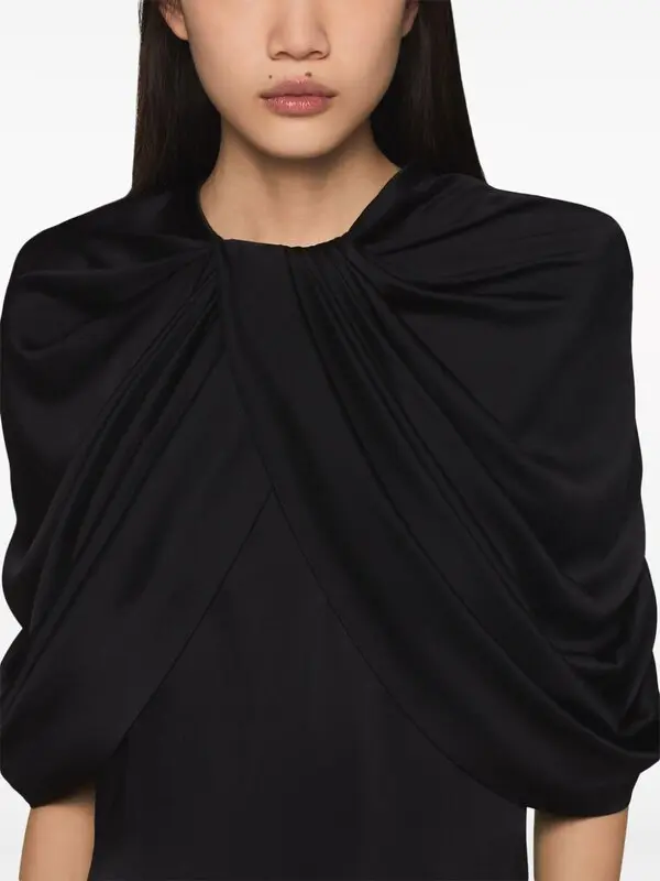 Stella McCartney Draped Satin Mini Dress - Black